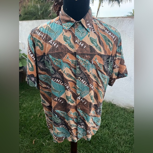 Kahala | Shirts | Preowned Kahala Hawaiian Fishes Browngreen Full ...